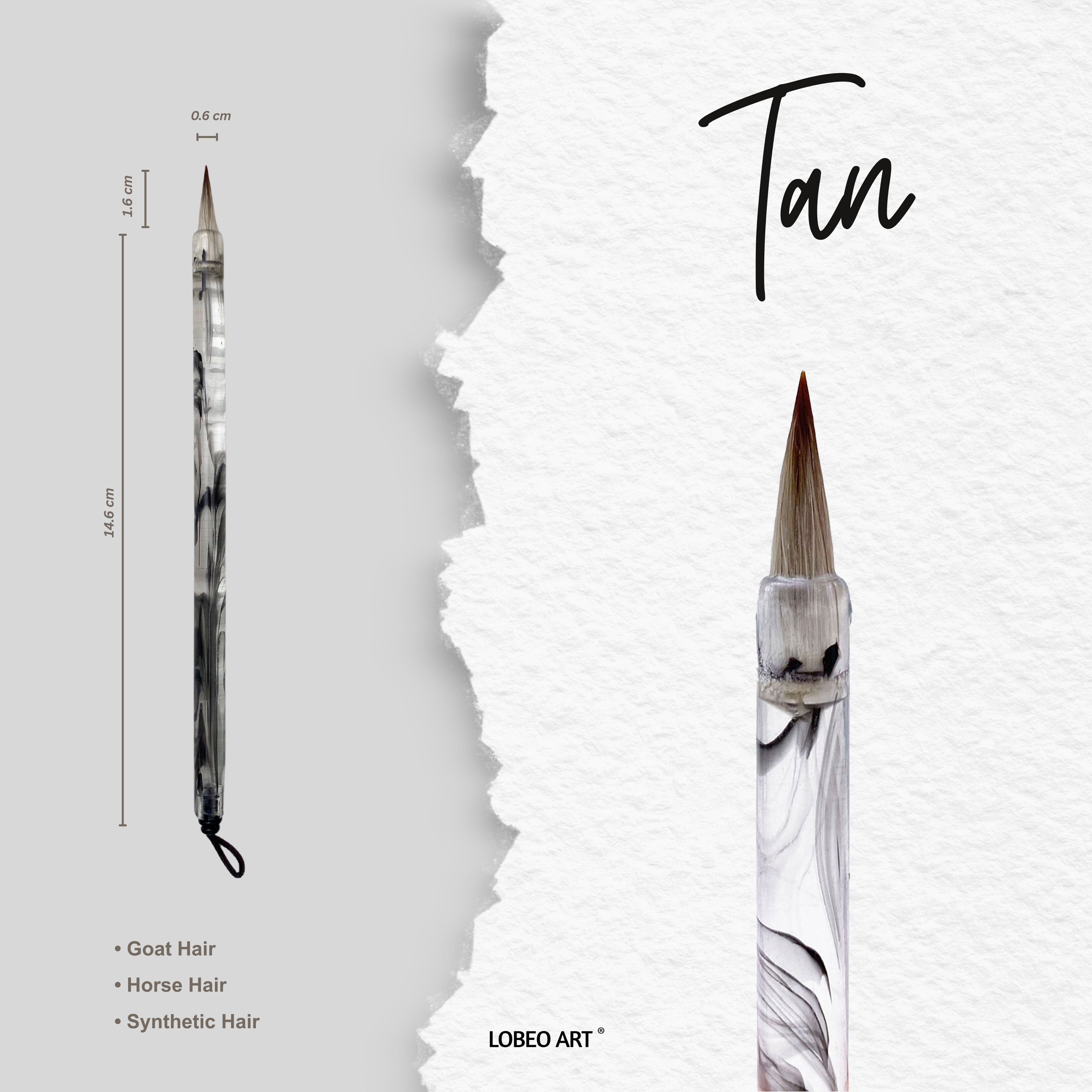 Lobeo Calligraphy Brush – Tan LB1010 – Lobeo Art Global